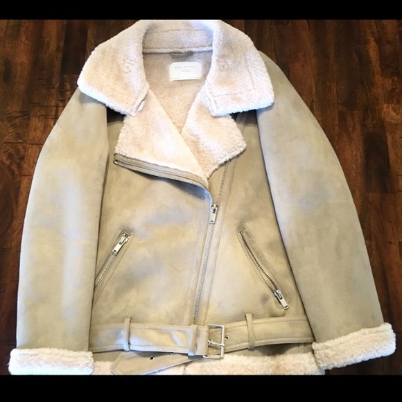 Zara | Jackets & Coats | Zara Cream Suede Jacket | Poshmark